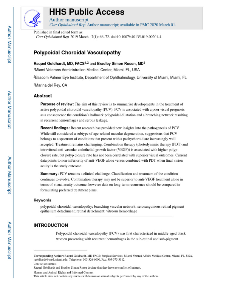 PCV Review 2019 | PDF | Vision | Medical Treatments