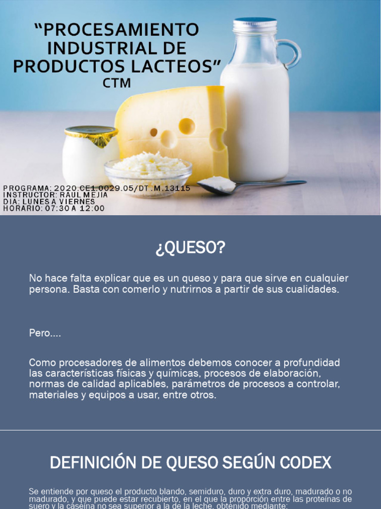 Presentación Elaboracion de Quesos | PDF | Queso | Leche