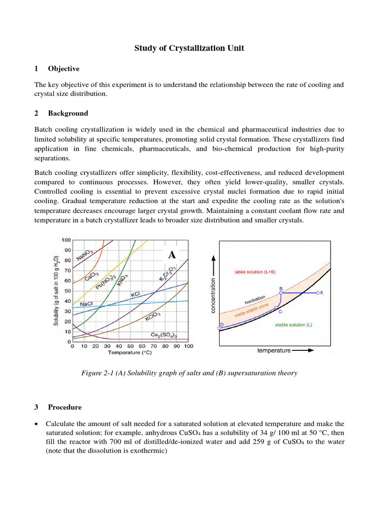 Crystallization Unit Experiment and Guideline | PDF | Crystallization ...