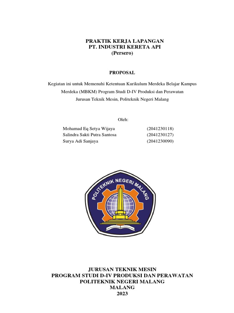 Proposal PT Inka (Persero) | PDF