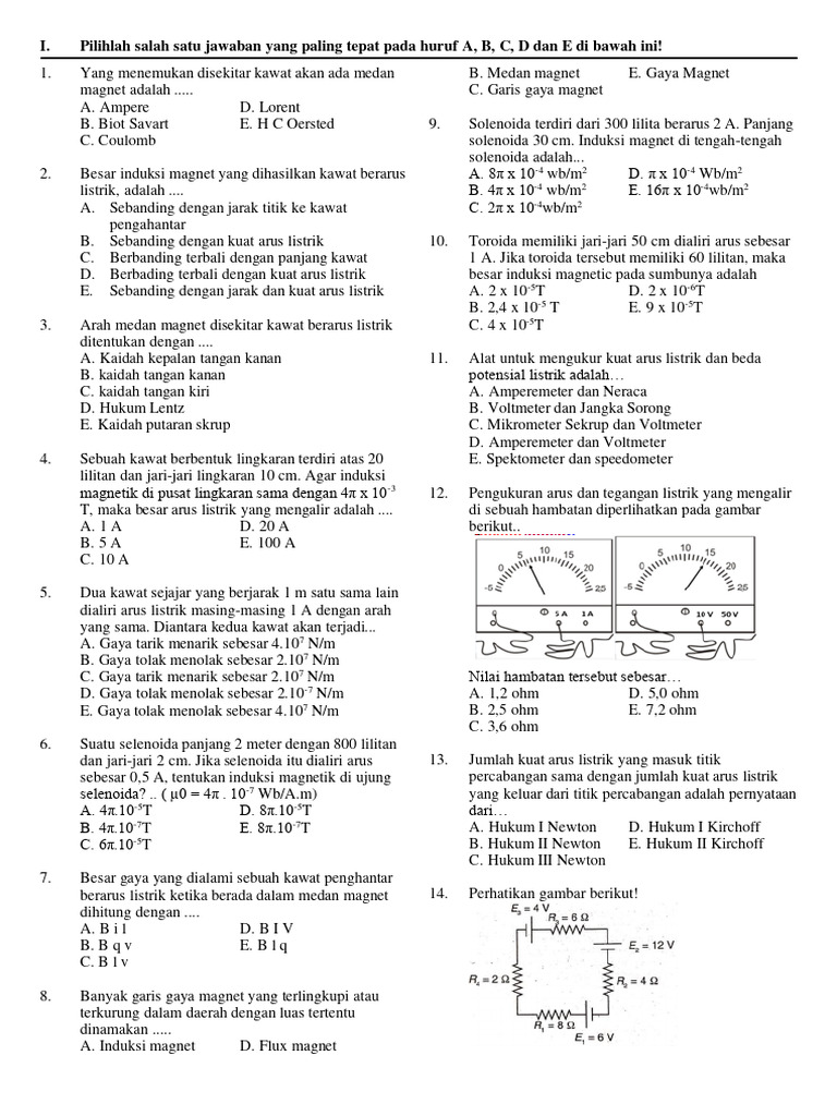 Soal & Jawaban PTS I Fisika XII | PDF