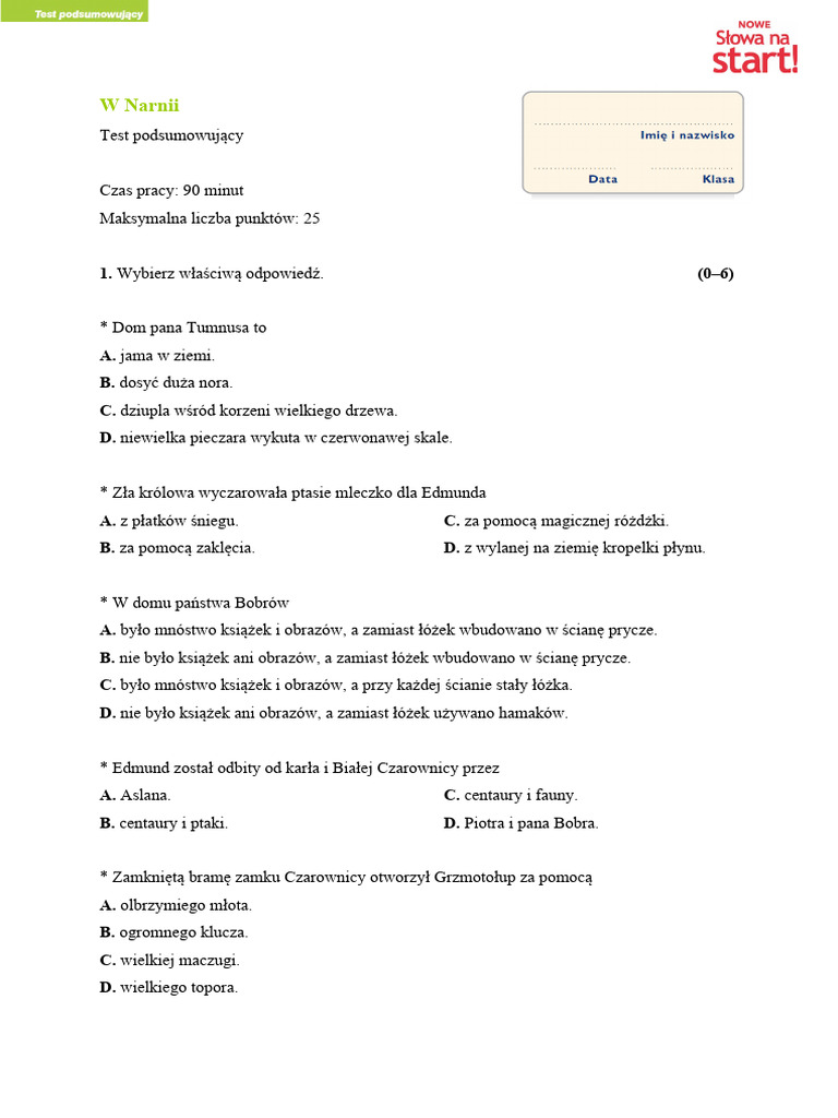 Opowiesci Z Narnii Lew Czarownica I Stara Szafa Lektura Obowiazkowa ...