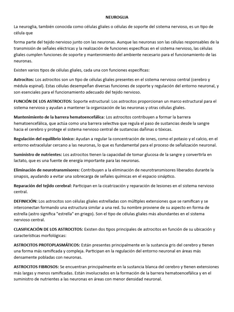NEUROGLIA | PDF | Mielina | Axon