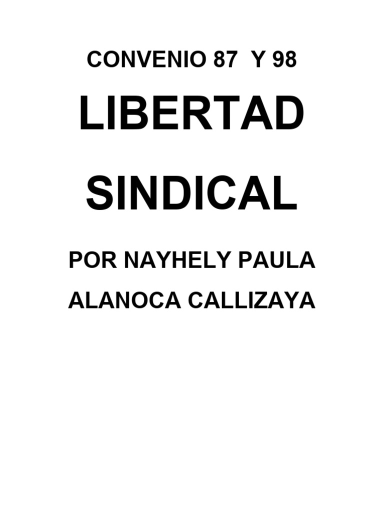 Convenio 87 y 98 | PDF | Sindicato | Libertad