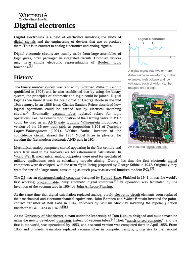 Digital Electronics | PDF | Digital Electronics | Logic Gate