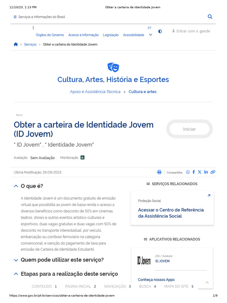 Obter A Carteira de Identidade Jovem | PDF | Cookie de HTTP | Acessibilidade