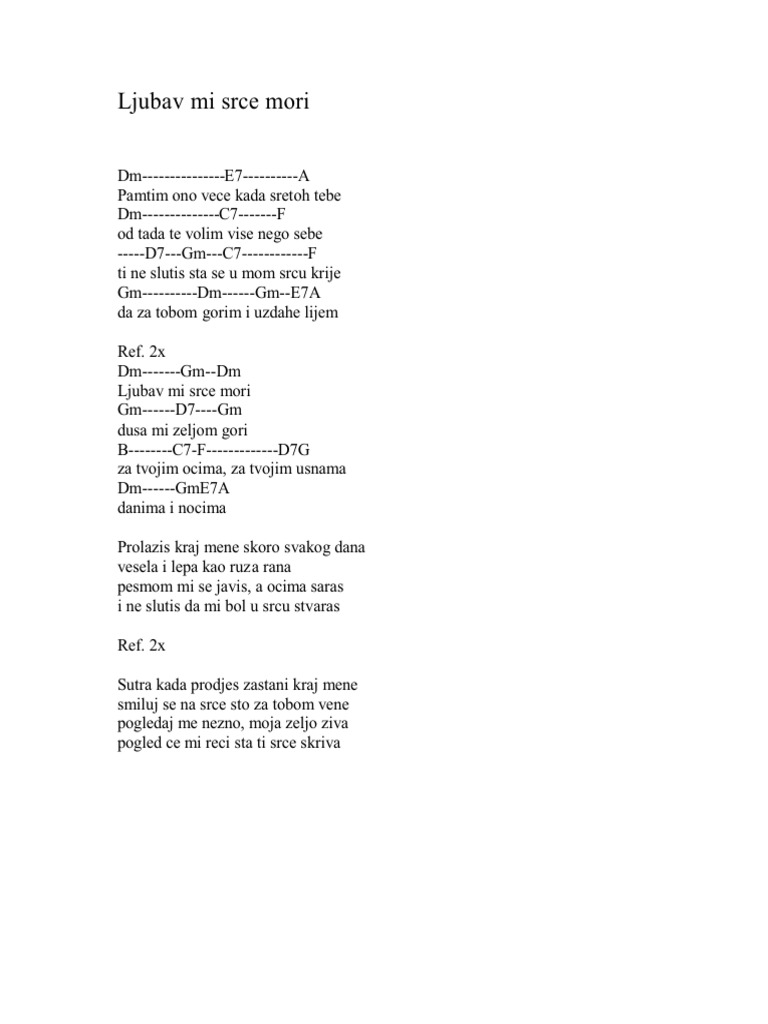 Ljubav Mi Srce Mori | PDF