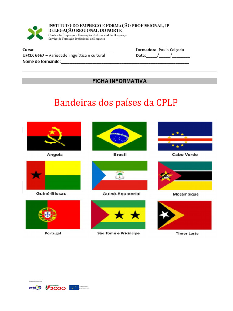 8_Ficha informativa_bandeiras CPLP | PDF