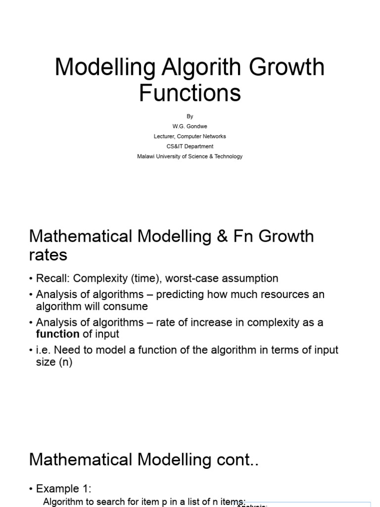 Modelling Algorithm Growth Functions | PDF | Computer Science ... Modelling Algorithm Growth Functions | PDF | Computer Science ...