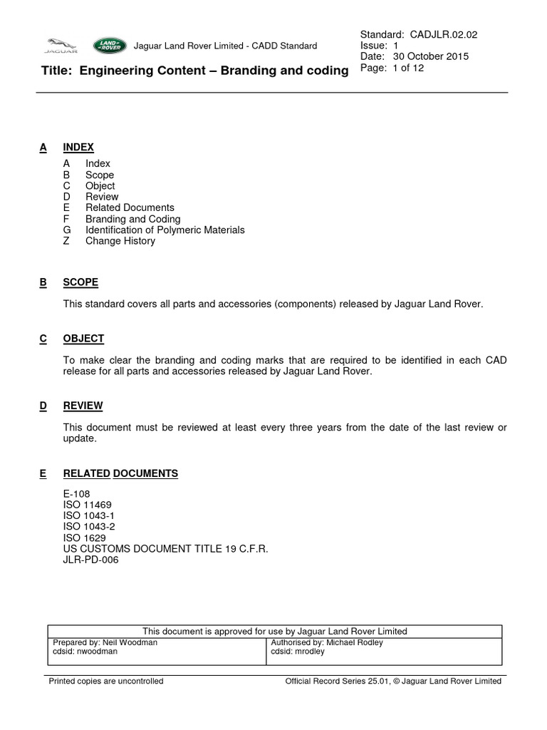 21 Part Marking CADJLR.02.02 Iss 1 | Download Free PDF | Computer Aided ...
