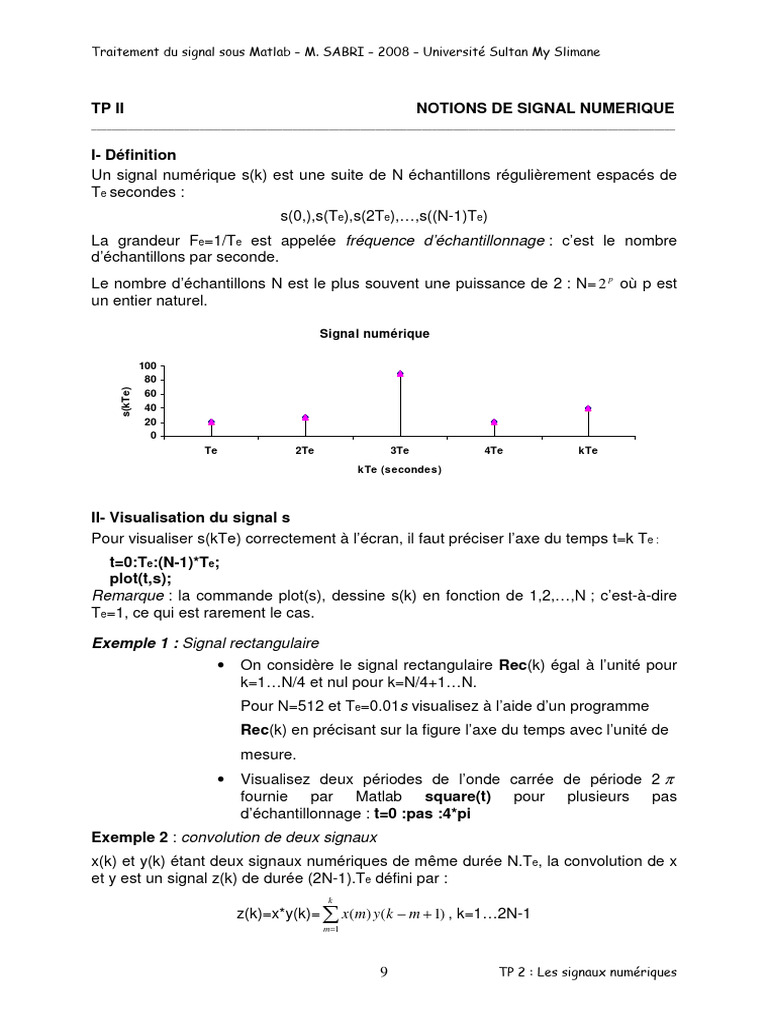 Signaux Numeriques | PDF | Rapport signal sur bruit | Bruit