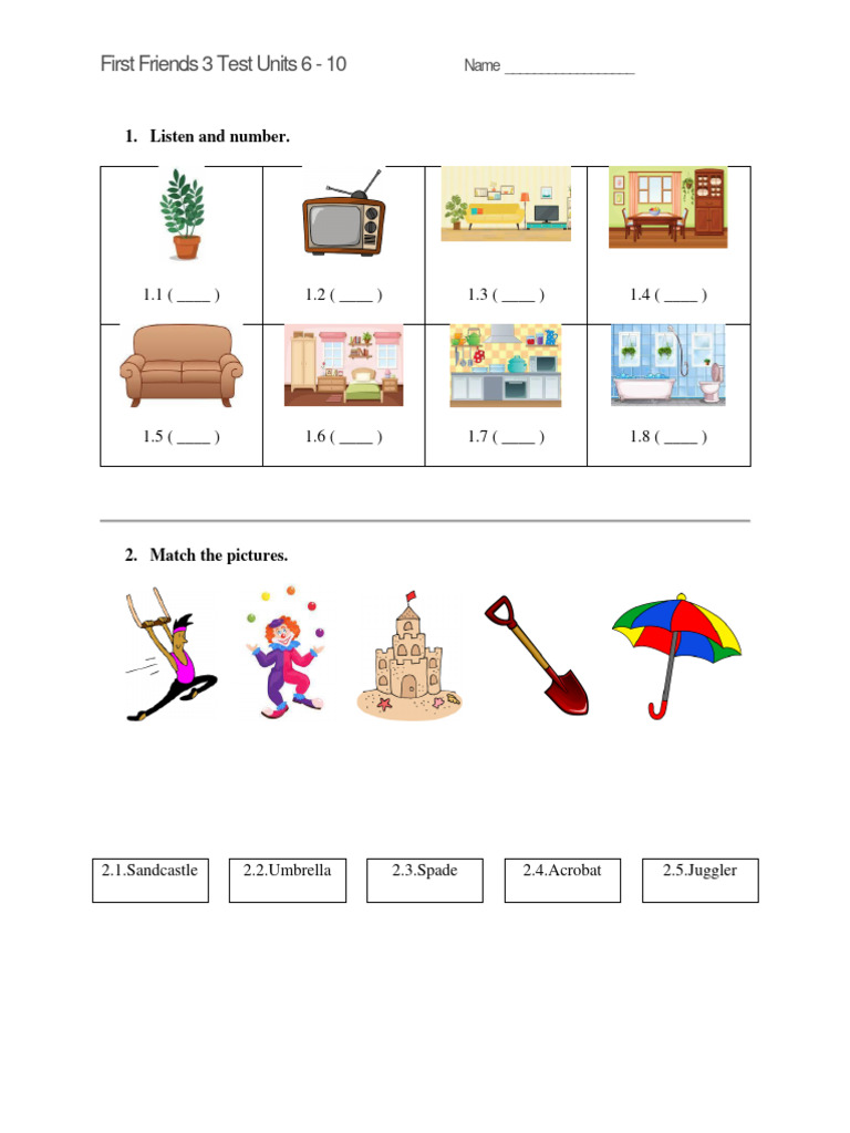 First Friends 3 Test Units 6-10 | PDF