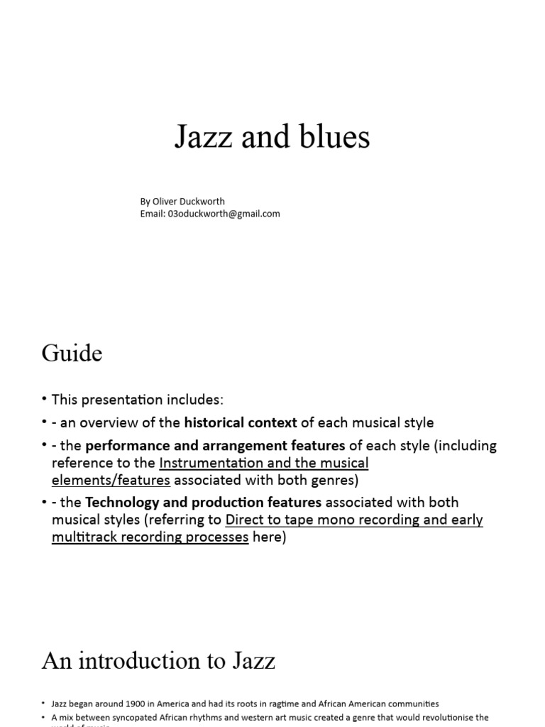 Jazz and Blues - Music Technology | Download Free PDF | Jazz | Blues