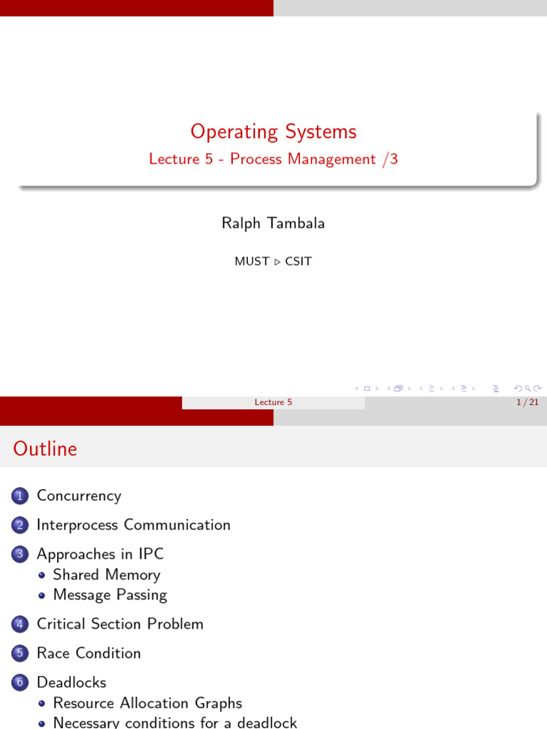 Os - Lecture - 05 - Process MNGNT 3 | PDF | Process (Computing) | Computer Data Storage