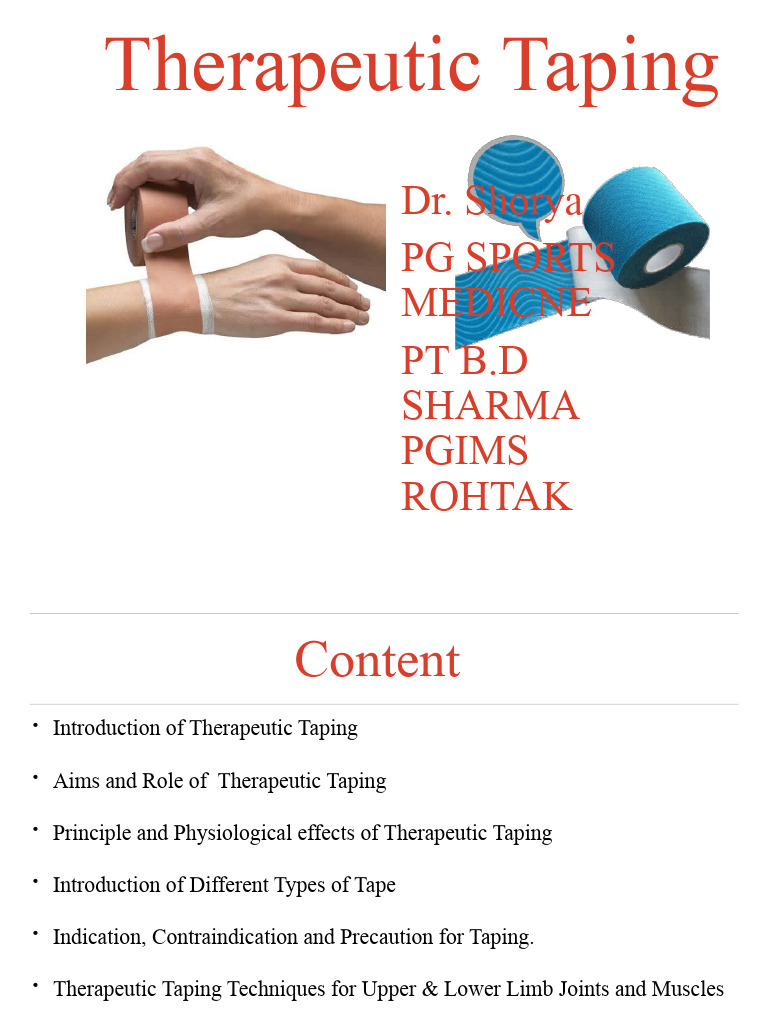 Therapeutic Taping | PDF | Diseases And Disorders | Musculoskeletal System