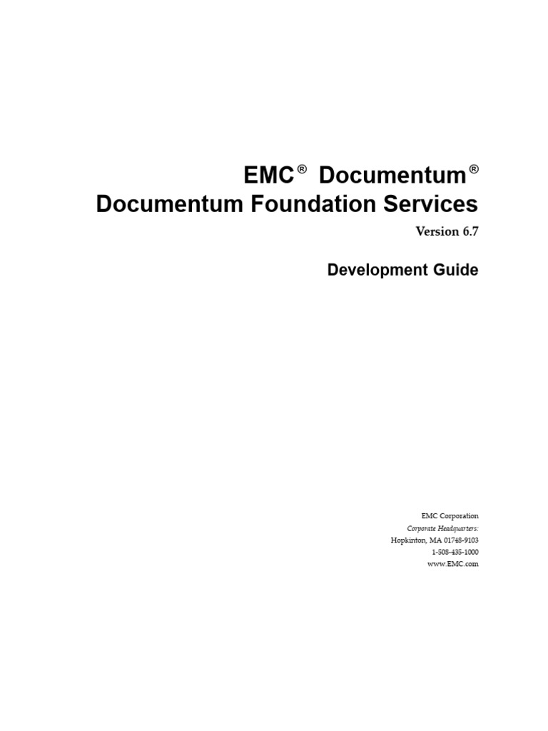 Documentum Foundation Services 6.7 Development Guide | PDF | World Wide ...
