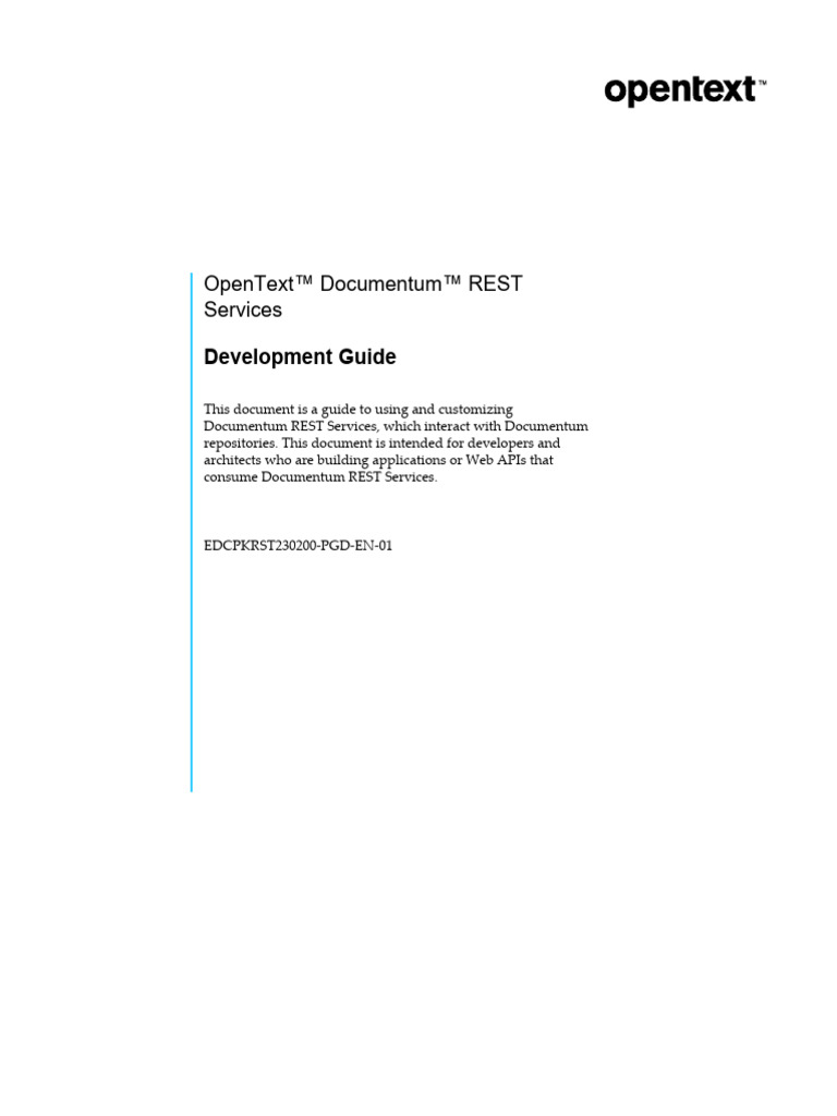 OpenText Documentum REST Services CE 23.2 - Development Guide English ...