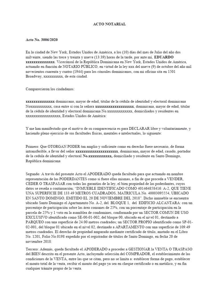 PODER CONSULAR MODELO | PDF | República Dominicana