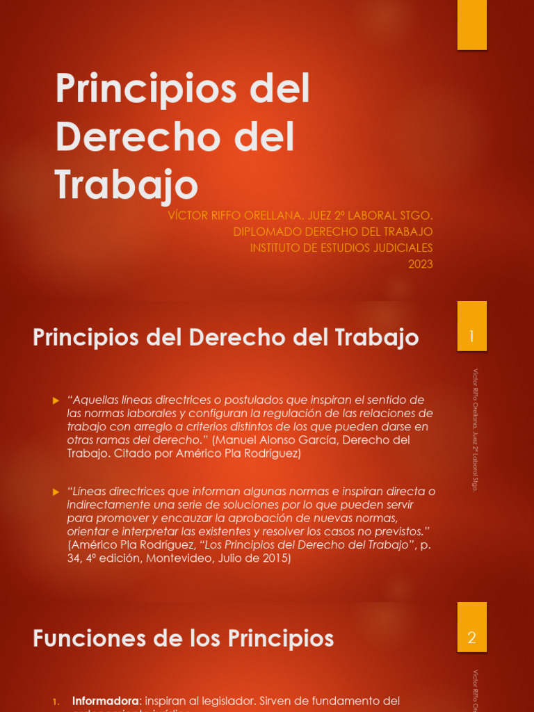 Principios Del Derecho Del Trabajo2023 Pdf Derecho Laboral Juez