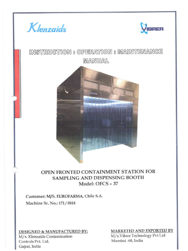 Cabina de Flujo Laminar Modelo OFCS-37 - Compressed - Removed | PDF