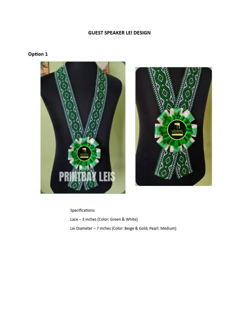 Guest Speaker Lei Designs | PDF