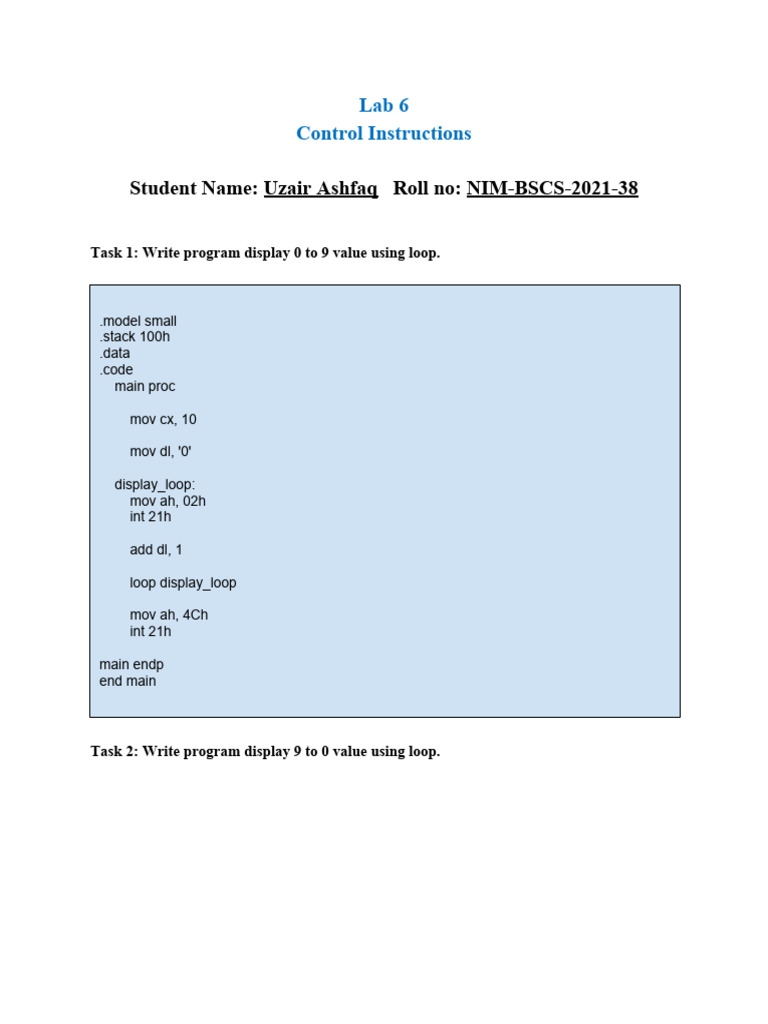NIM-BSCS-2021-38 Lab 6 6465ccc0d72d2 | PDF
