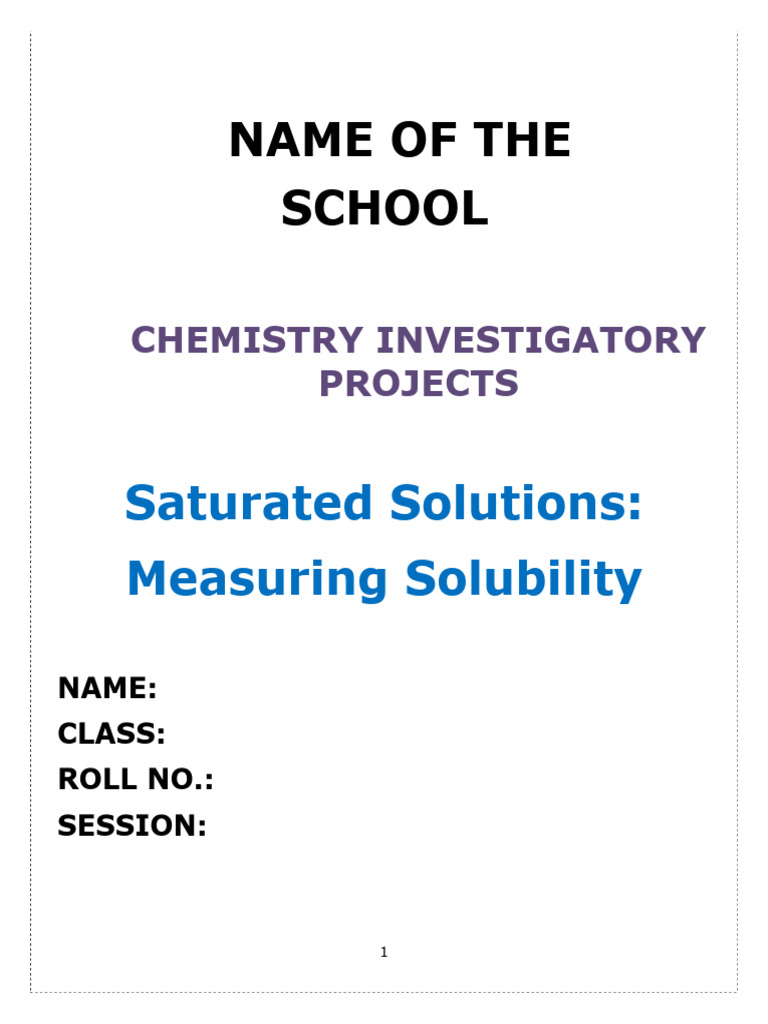 Saturated Solutions (Measuring Solubility) | PDF | Solvation | Salt ...