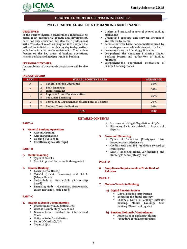Practical Aspects of Banking 2018 | PDF | Banks | Islamic Banking And ...