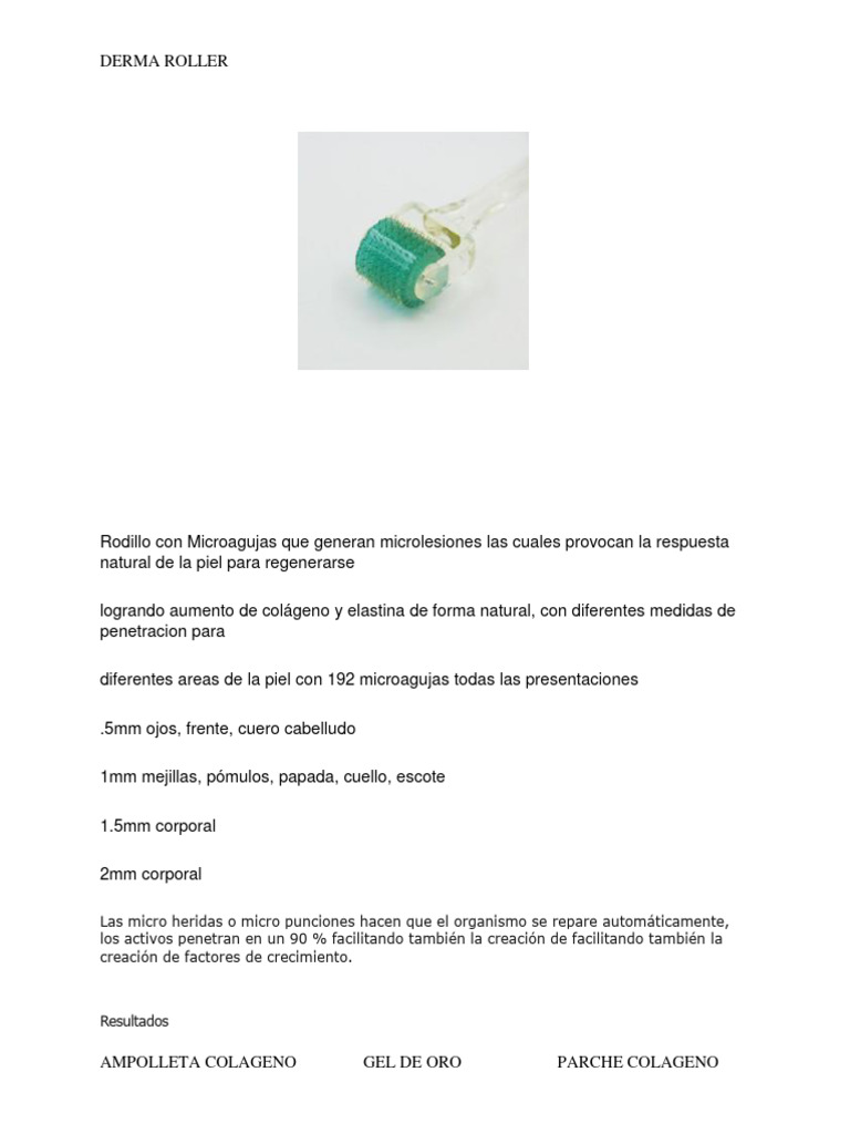Derma Roller | PDF | Medicina CLINICA | Especialidades Medicas