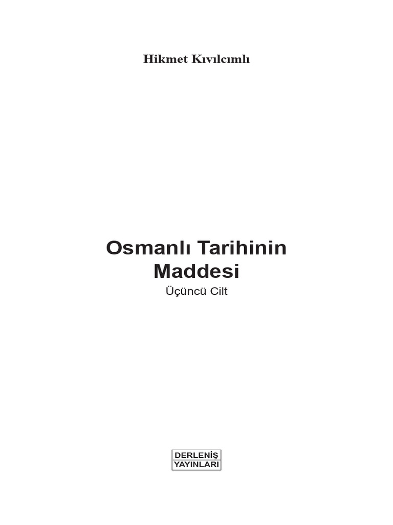 Hikmet Kivilcimli Osmanli Tarihinin Maddesi III PDF