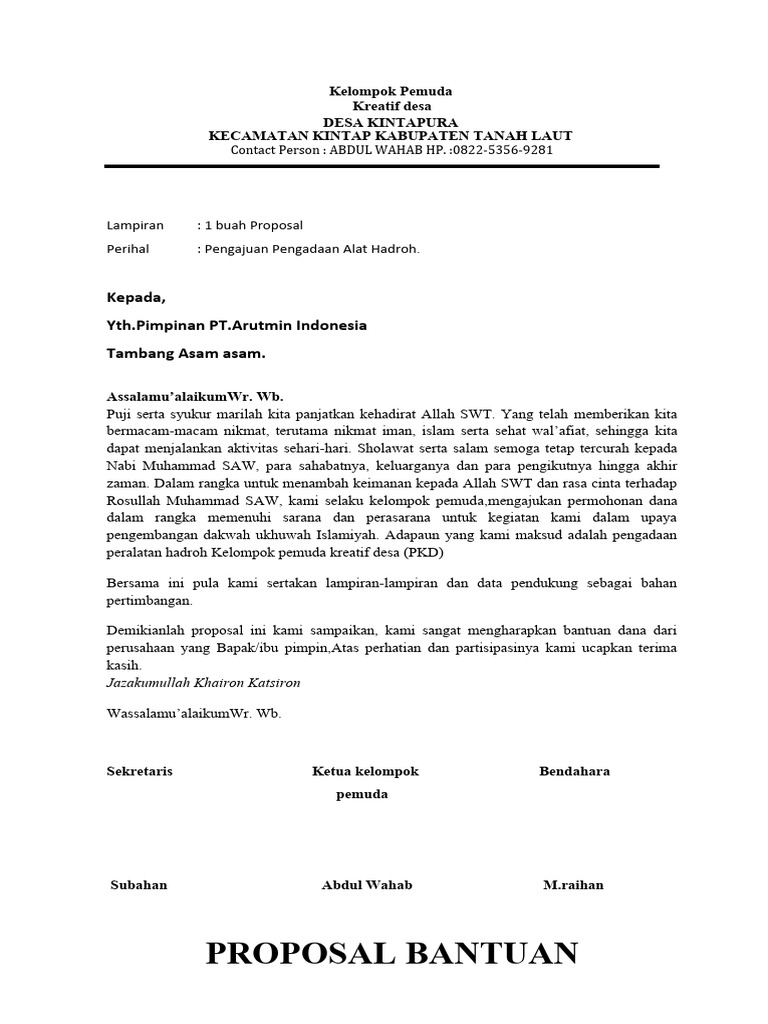 Contoh Proposal Pengajuan Pengadaan Alat | PDF