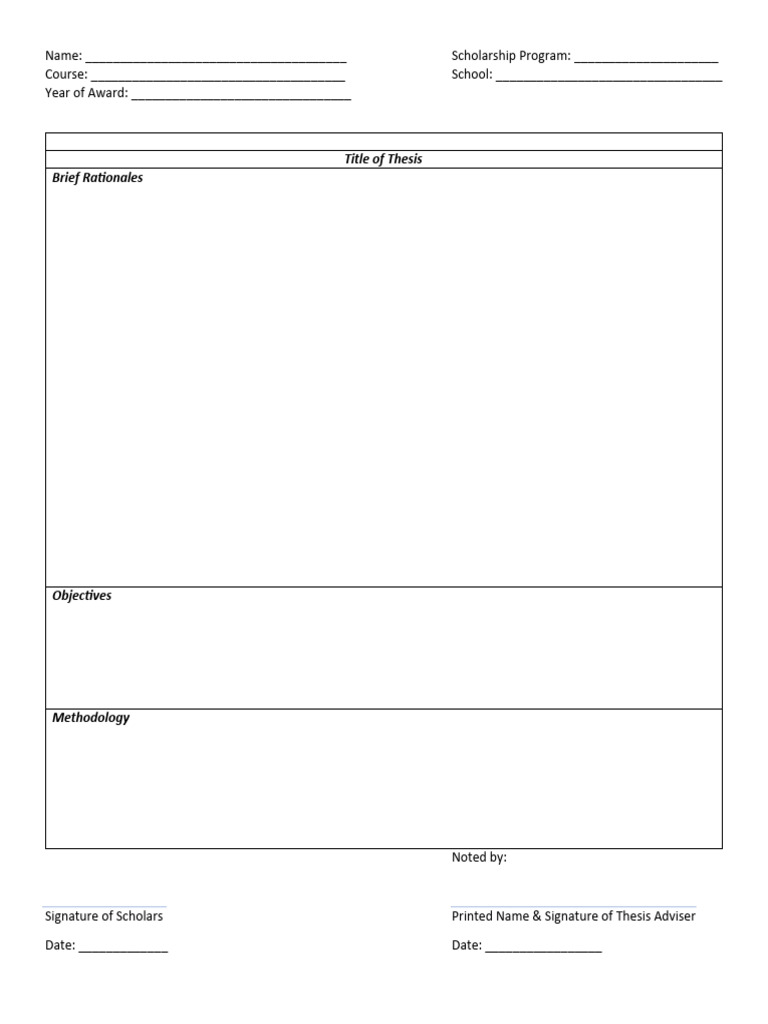 DOST Thesis Form | PDF