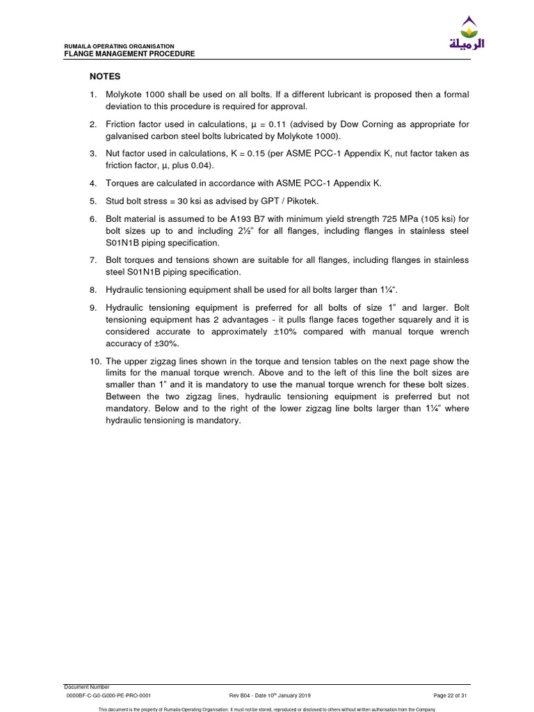 Notes: Flange Management Procedure | Download Free PDF | Screw | Materials