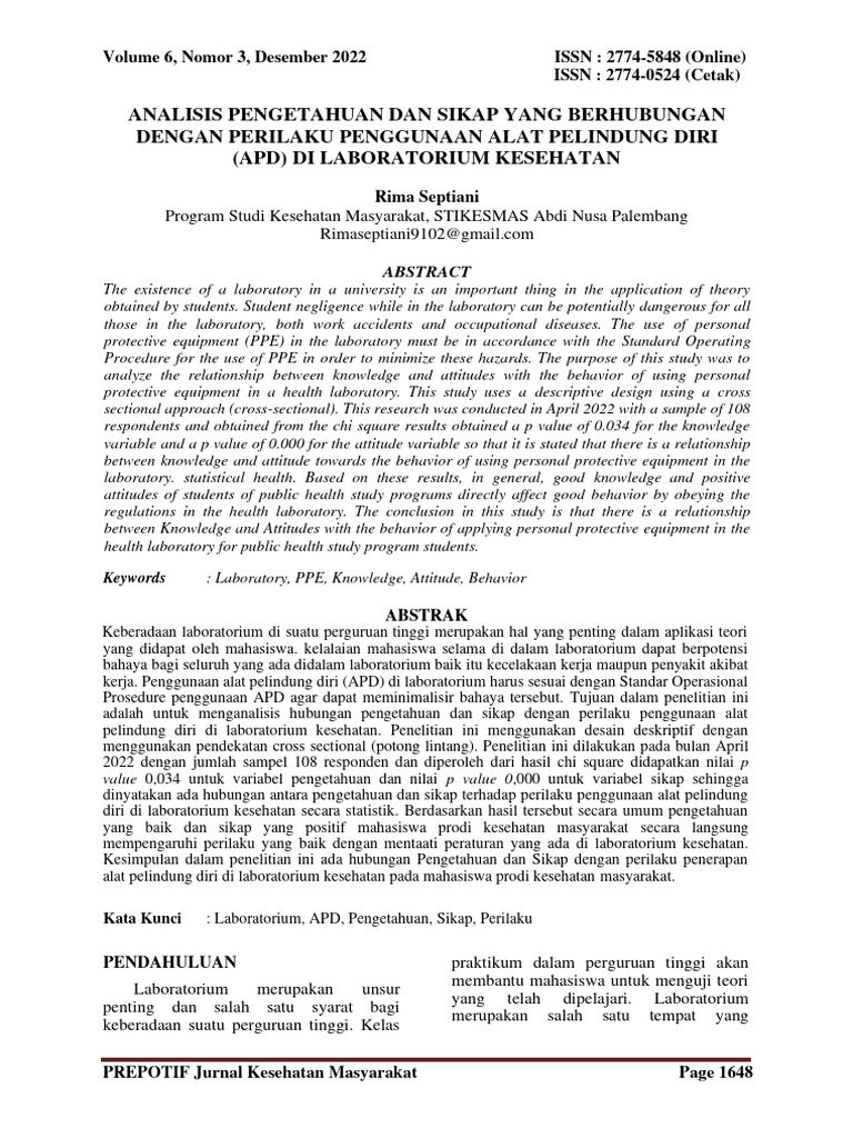 Rima Septiani APD Lab | PDF | Laboratories | Personal Protective Equipment