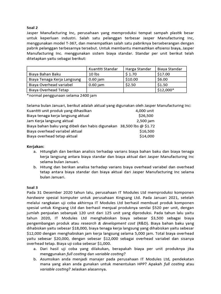 Uts Akuntansi Manajemen | PDF | Teknologi & Rekayasa