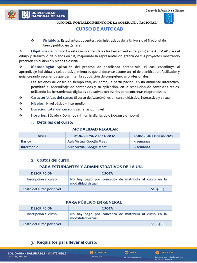 Informacion Curso Autocad B-1 | PDF | Enseñando | Cad automático
