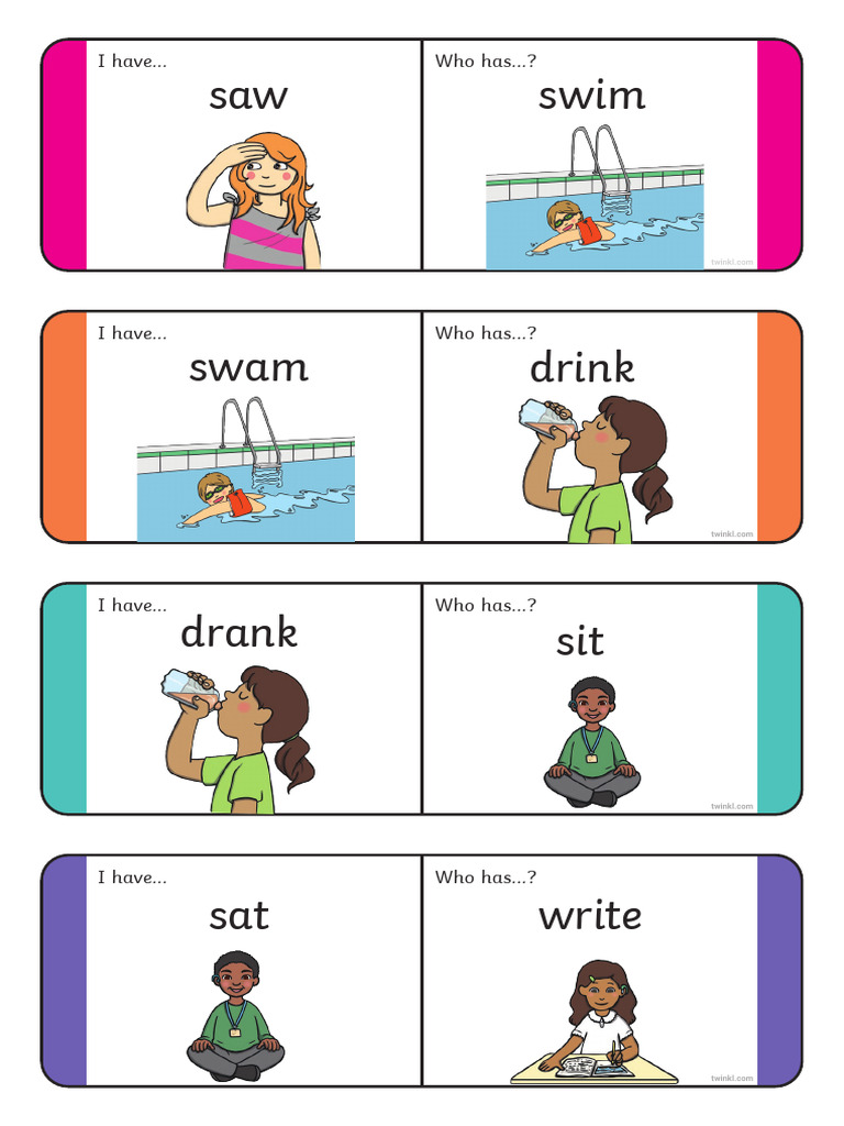 T L 527863 Past Simple Irregular Verbs Loop Cards - Ver - 2 | PDF ...