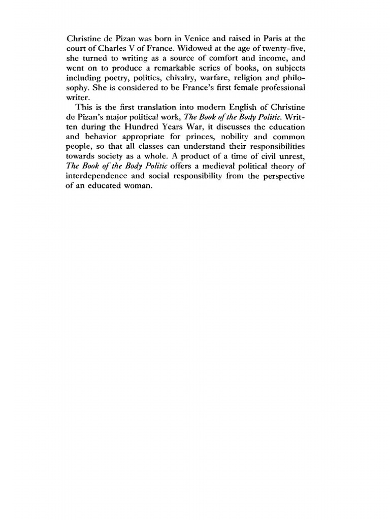 The Book of The Body Politic Offers A Medieval Political Theory of ...