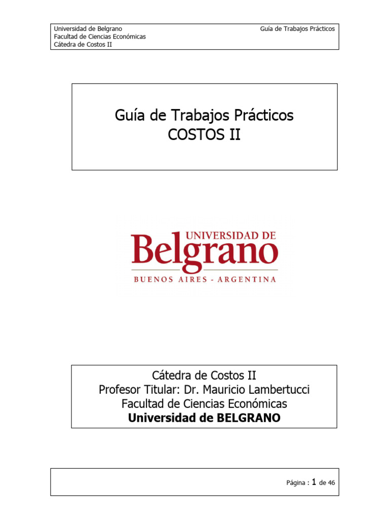 Guía de Ejercicios Prácticos Costos para La Toma de Decisiones y Costos ...