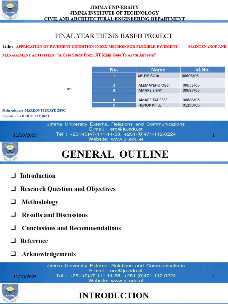 Pavement Condition Index for Jimma Roads | PDF | Road Surface ...