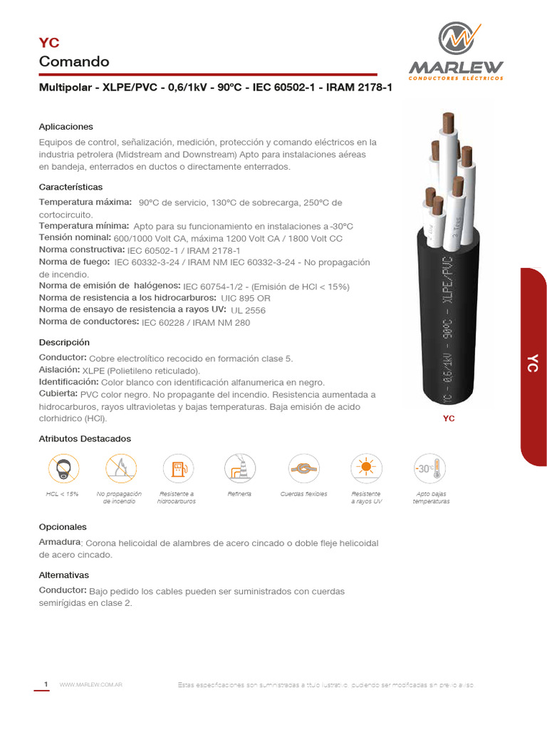 Cables Multipolares UL 2556 Especificaciones | PDF | Ingenieria ...