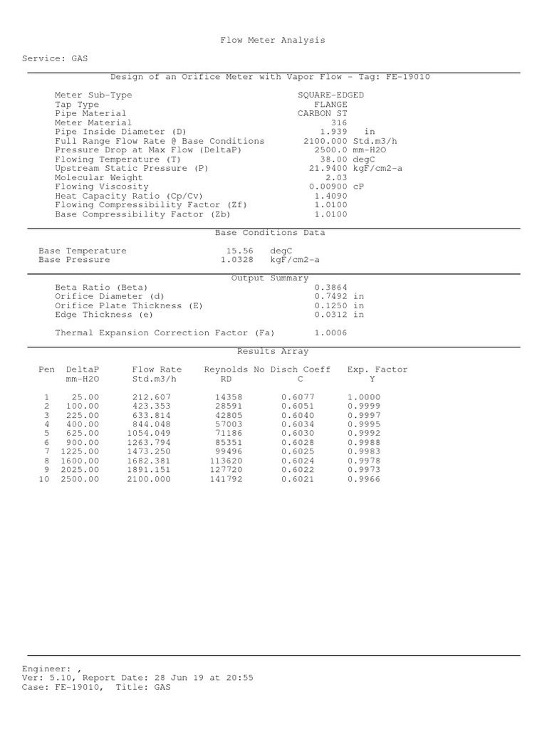 Flow Meter Analysis | PDF | Fluid Dynamics | Civil Engineering