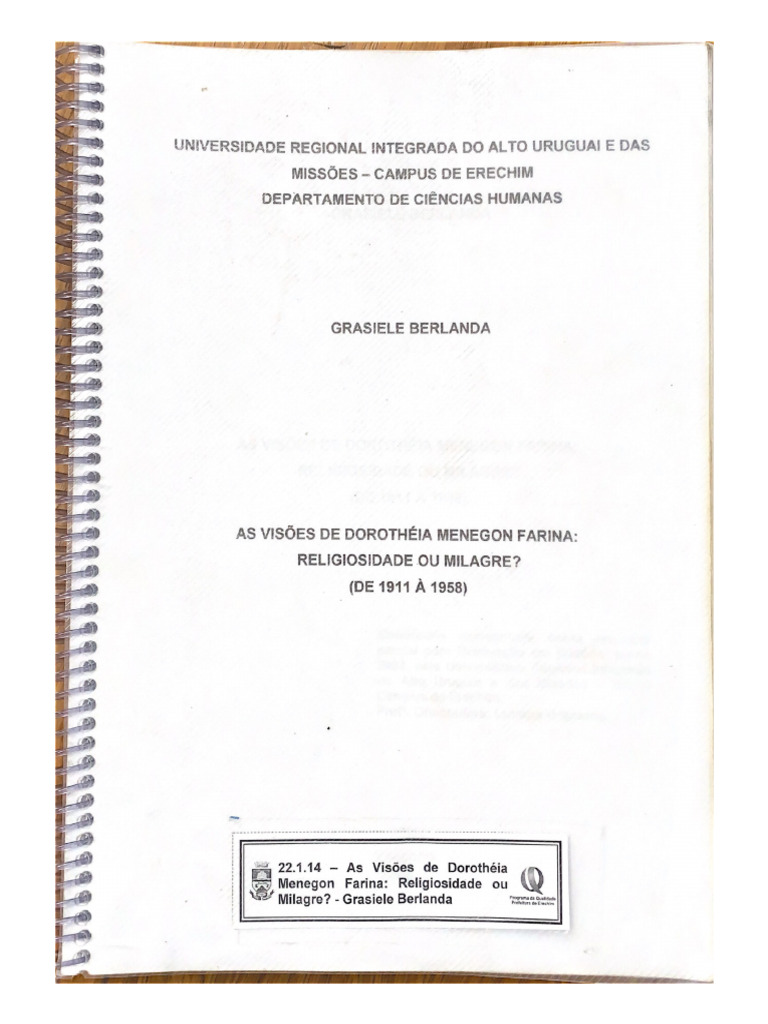 Dorotea - Parte 1 Monografia de Grasiele | PDF