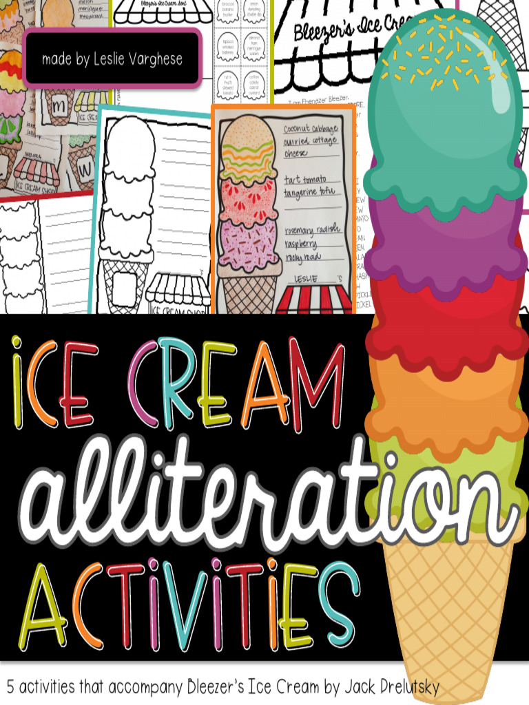 FreePoetryIceCreamAlliterationActivities 1 | PDF | Ice Cream | Pickling