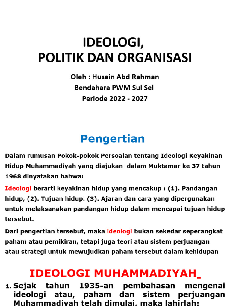 Ideologi dan Politik Muhammadiyah | PDF
