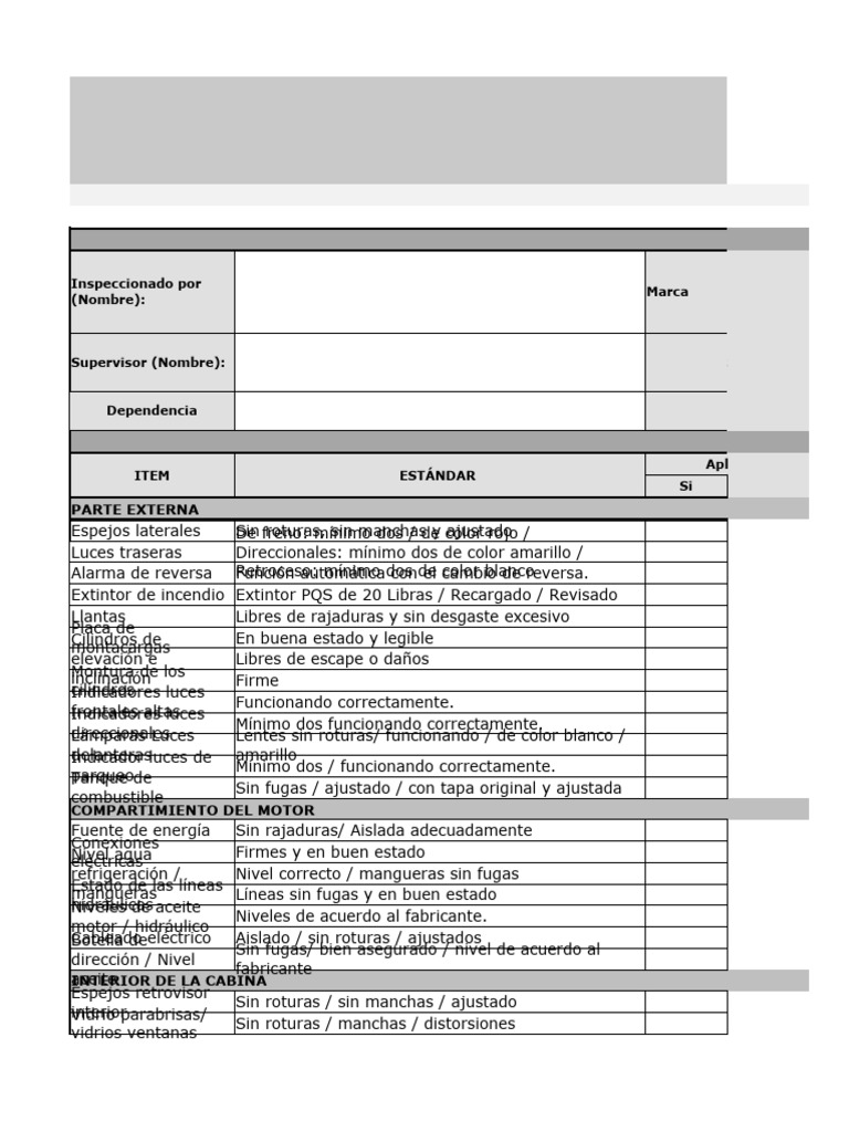 Chequeo de Monta Cargas | PDF | Transporte | Bienes manufacturados