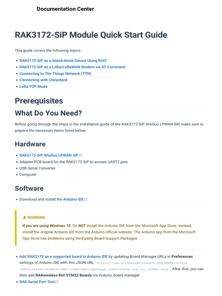 RAK3172-SiP Module Quick Start Guide RAKwireless Documentation Center ...