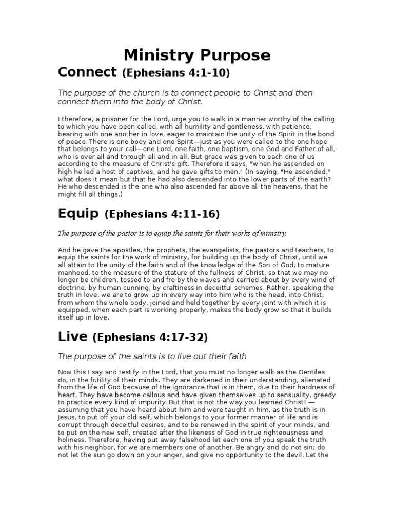 Ministry Purpose | Download Free PDF | Epistle To The Ephesians | Saint