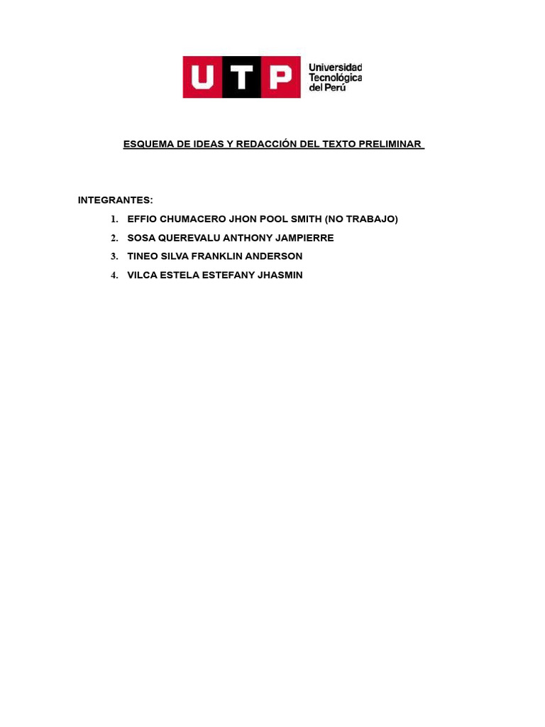 Esquema de Ideas y Redacción Del Texto Preliminar S07 | PDF | Ciencias ...