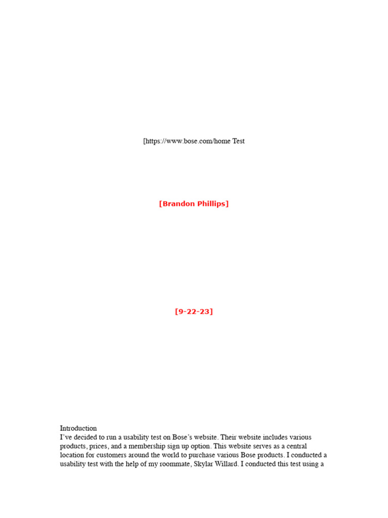 Brandon Phillips Usability Report | PDF | Usability | Design